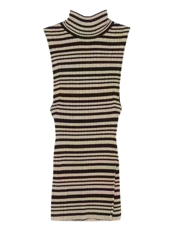 Nanushka Striped Turtleneck Vest - Black