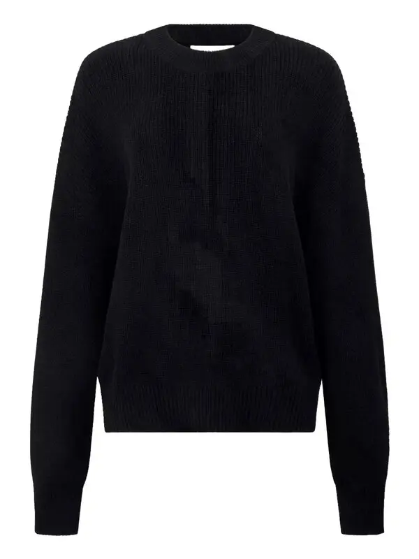 AYA MUSE Round-neck Ribbed Sweater - Black