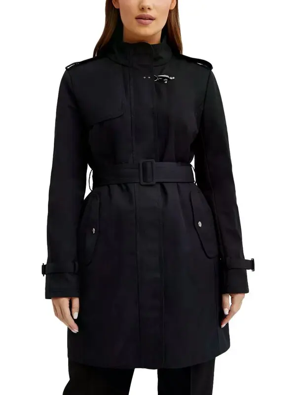 FAY Belted Coat - Black
