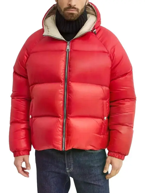 Khrisjoy Hooded Zip Puffer Jacket - Red