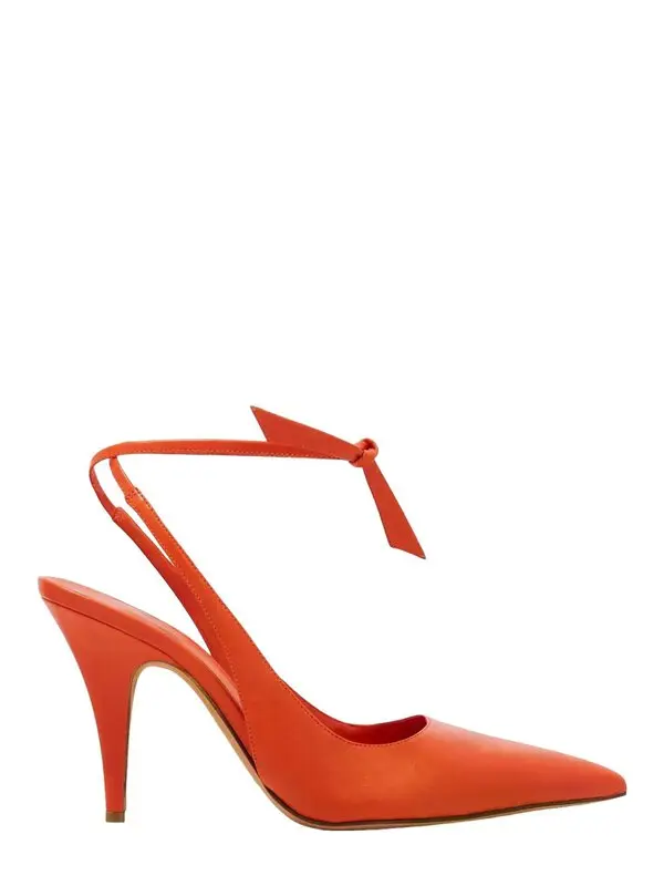ALEXANDRE BIRMAN 90mm Pointed Toe Ankle Tie Pumps - Orange