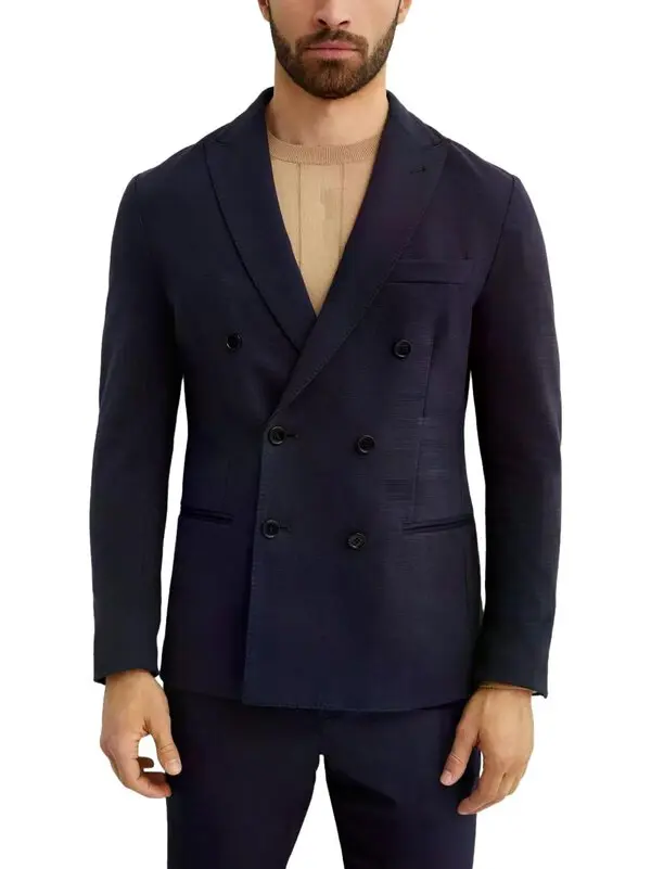 FAY Double-breasted Pocket Blazer - Blue