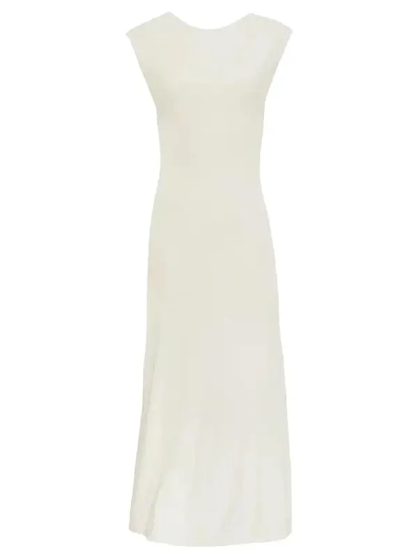 AYA MUSE Boat-neck Midi Dress - White