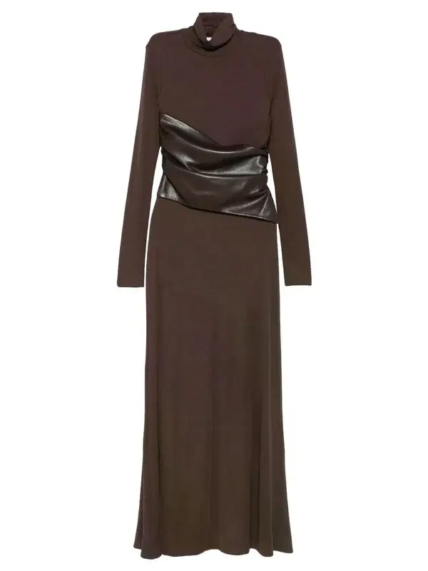 Nanushka Turtleneck Maxi Dress - Brown