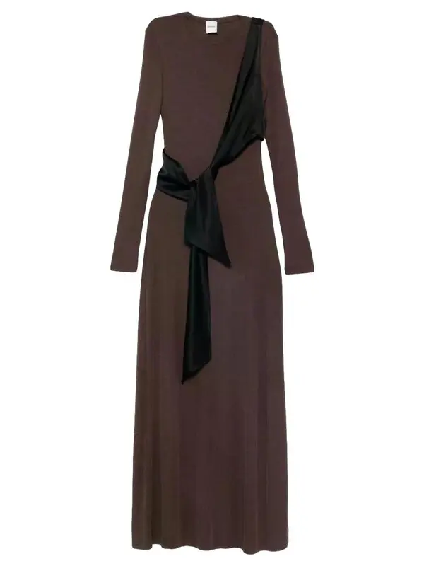 Nanushka Draped Tie-belt Dress - Brown