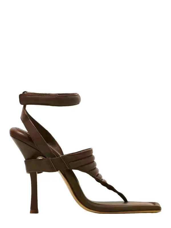 GIABORGHINI 110mm Ankle Strap Square-toe Sandals - Brown