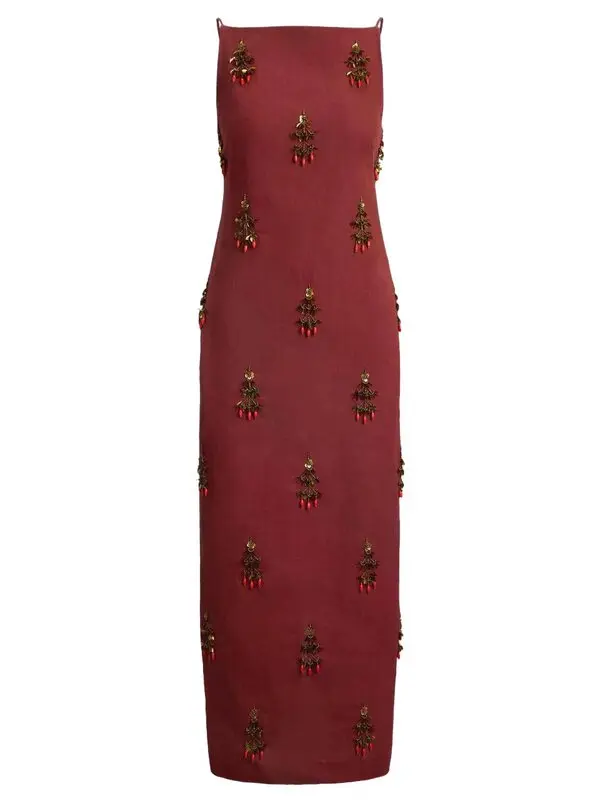 Polo Ralph Lauren Embellished Sleeveless Dress - Red