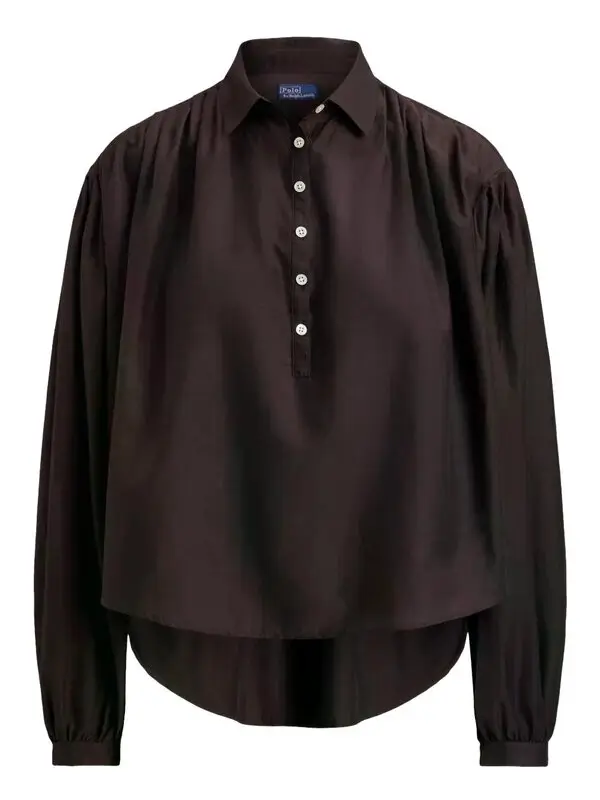 Polo Ralph Lauren Collared Long-sleeved Blouse - Brown