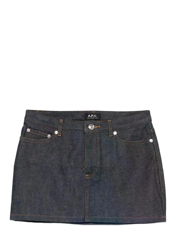 A.p.c. Topstitched Mini Skirt - Blue