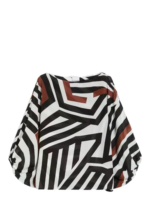 Max Mara Camino Asymmetric Striped Blouse - Black