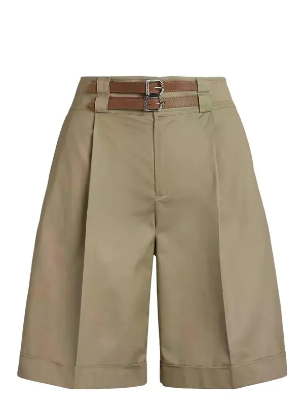 Ralph Lauren Buckle-belt Cotton Shorts - Neutrals