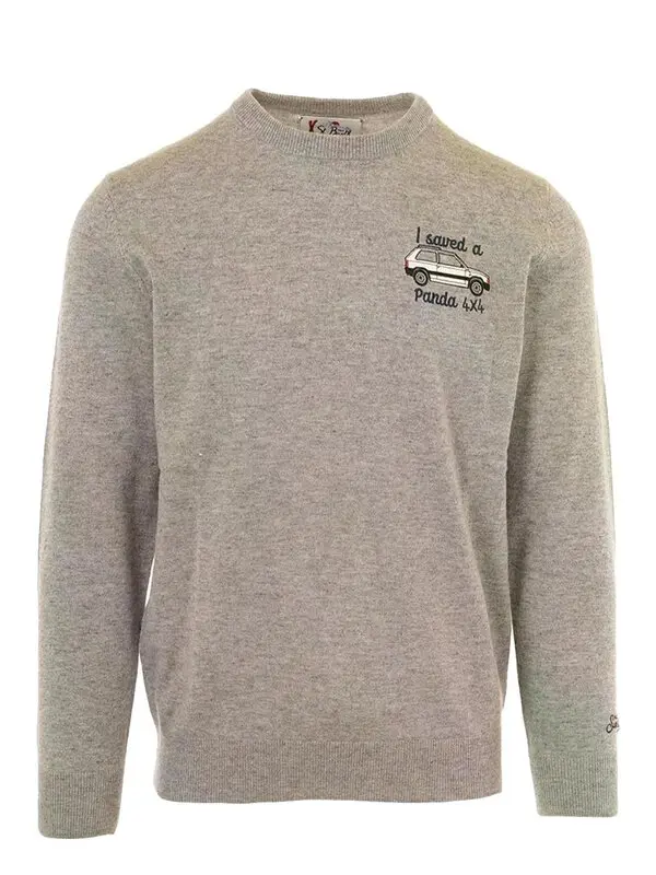 MC2 SAINT BARTH Embroidered Crew-neck Sweater - Grey