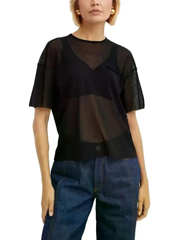 Jean Paul Gaultier Short-sleeve Tulle T-shirt - Black