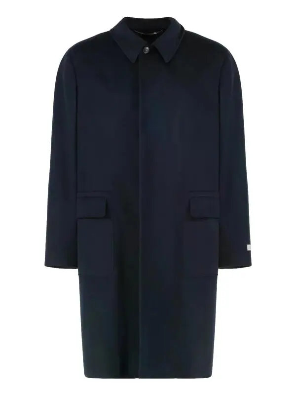 Canali Single-breasted Wool Coat - Blue