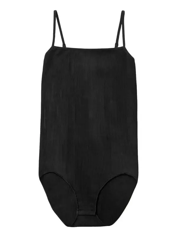 Swedish Stockings Ribbed Seamless Bodysuit - Black
