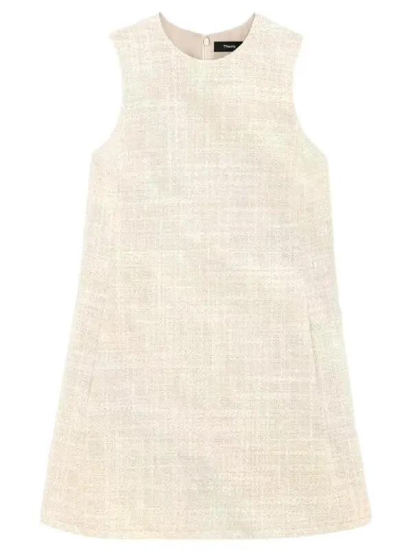 Theory Sleeveless Tweed Mini Dress - Neutrals