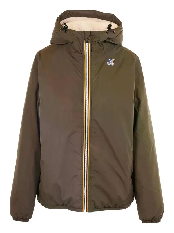 K-WAY Hooded Zip-up Jacket - Brown