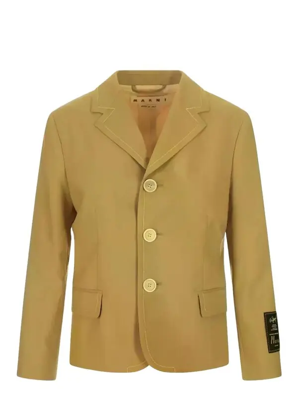 Marni Button Logo Blazer - Neutrals