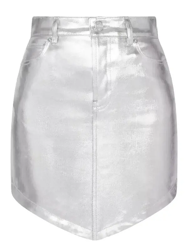 Alexandre Vauthier Asymmetric Denim Mini Skirt - Silver