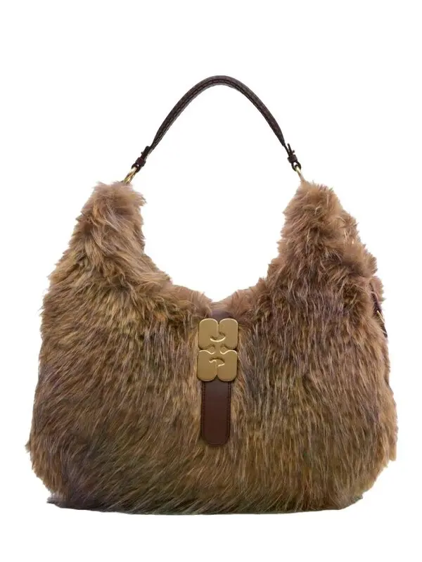 GANNI Large Kat Shoulder Bag - Brown