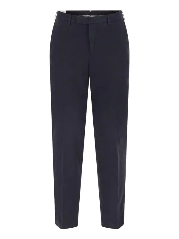 PT TORINO Cotton And Cashmere Flannel Trousers - Blue