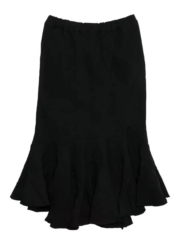 Comme Des Garçons Tiered Fishtail Skirt - Black