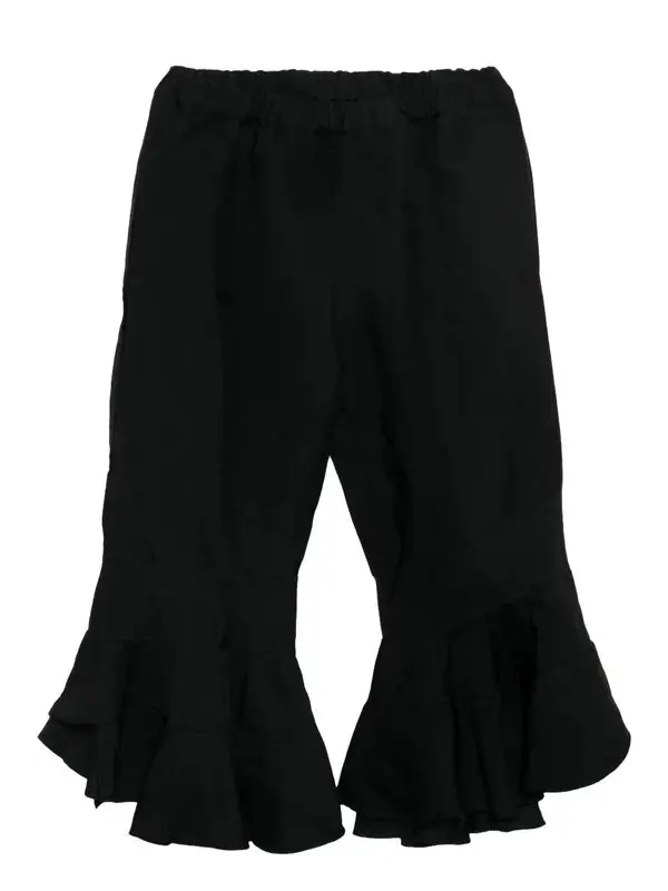 Comme Des Garçons Tiered Hem Flared Trousers - Black