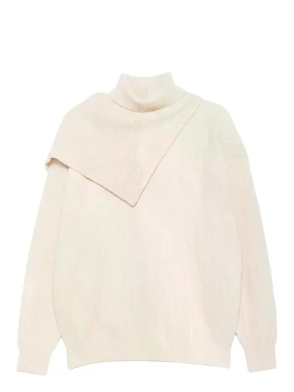 Nanushka Turtleneck Foldback-detail Sweater - Neutrals