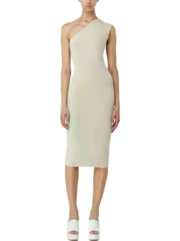 Gauge81 Asymmetric-neck Midi Dress - Neutrals