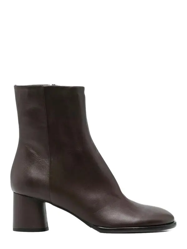 FABIO RUSCONI 75mm Block Heel Boots - Brown