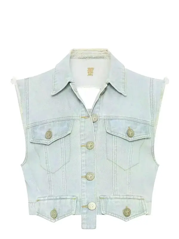 ONETEASPOON Buttoned Denim Waistcoat - Blue