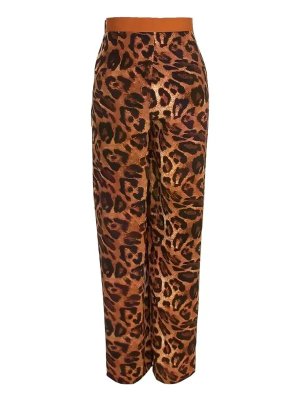 Mystique Leopard-print Slit Trousers - Brown