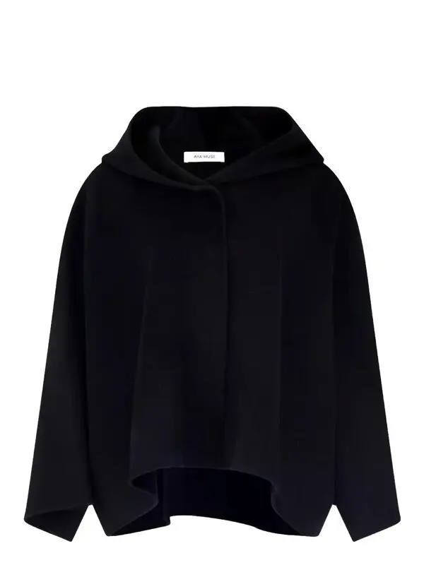 AYA MUSE Hooded Wool-cashmere Blend Cape - Black