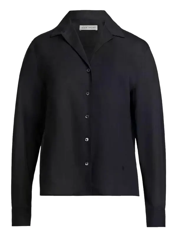 HIGH SPORT Bowler Button-front Shirt - Black