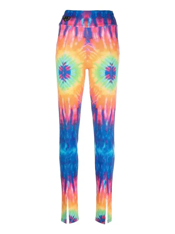 Philipp Plein Tie-dye High-rise Leggings - Blue