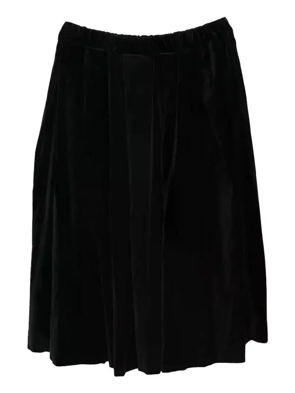 Comme Des Garçons Velvet Pleated Skirt - Black
