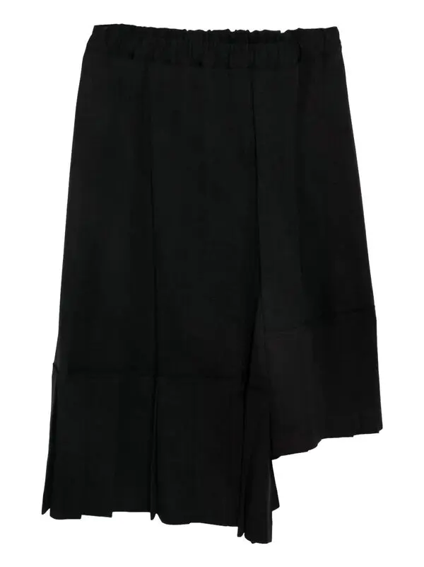 Comme Des Garçons Asymmetric Pleated Skirt - Black