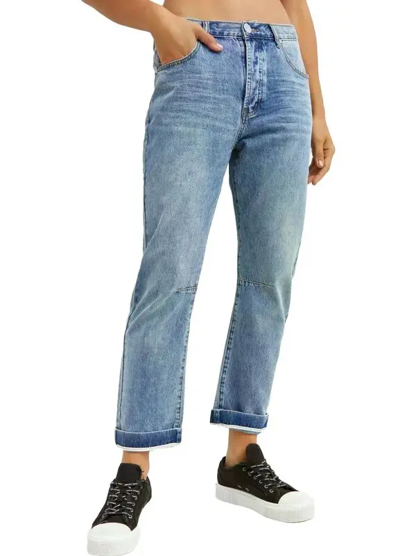 ONETEASPOON Cuffed Five-pocket Jeans - Blue