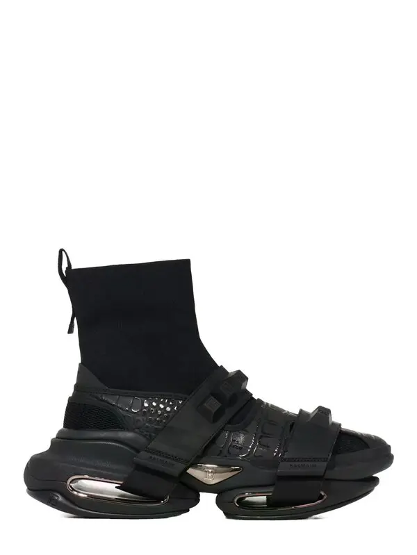 Balmain B-bold Snake-pattern Sneakers - Black