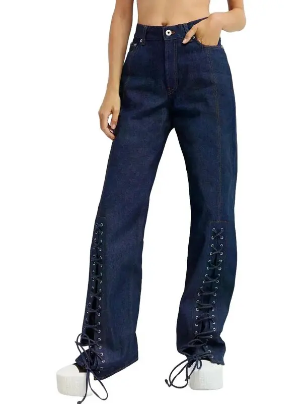 Jean Paul Gaultier Laced Jeans - Blue