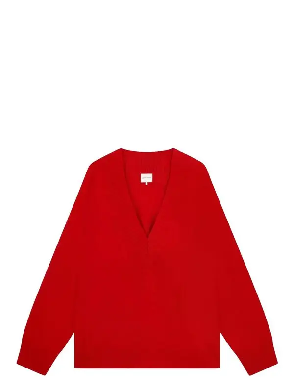 Loulou De Saison V-neck Ribbed Sweater - Red