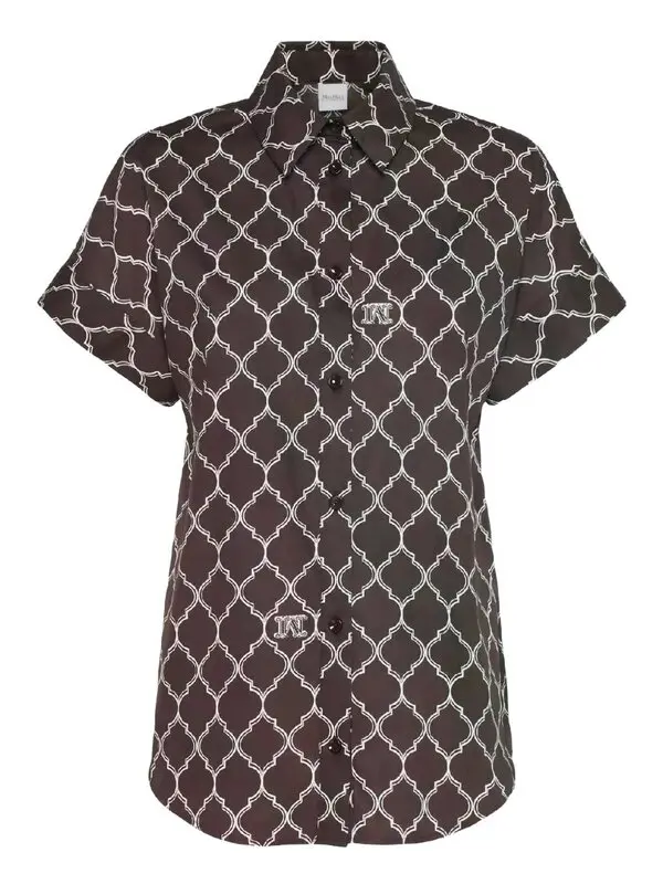 Max Mara Sponda Logo-print Shirt - Brown