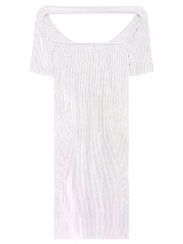 COURREGES Embroidered Ribbed Mini Dress - Pink