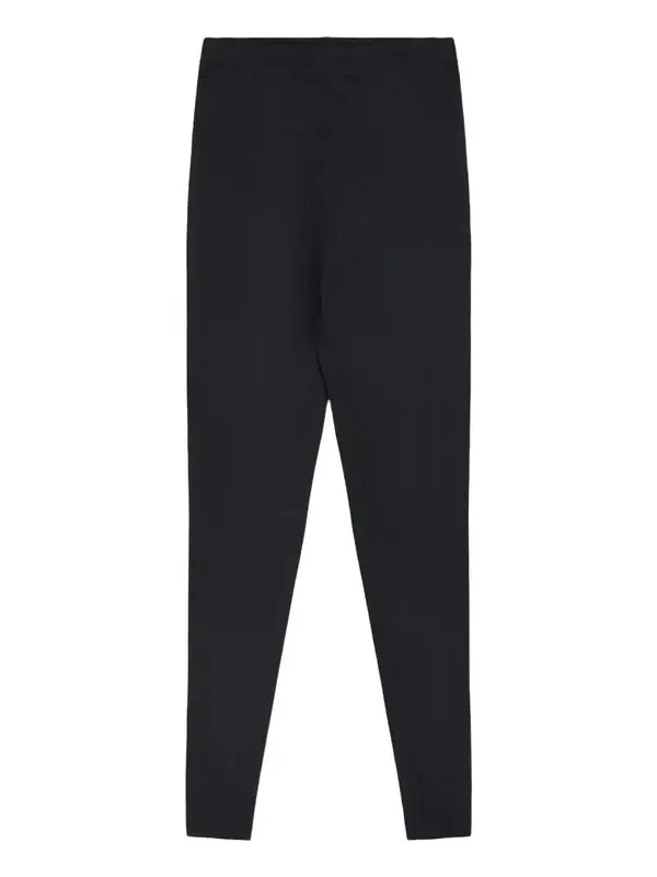 YVES SALOMON Elasticated Ribbed-knit Leggings - Black