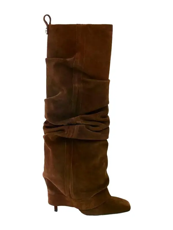 Attico 105mm Rea Square Toe Boots - Brown