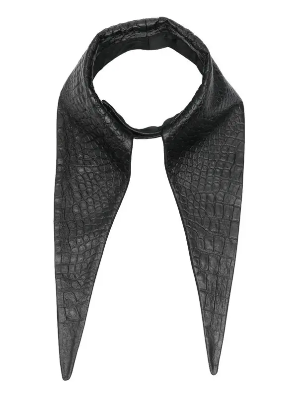 MITILIANE COUTURE Pointed Leather Tie - Black