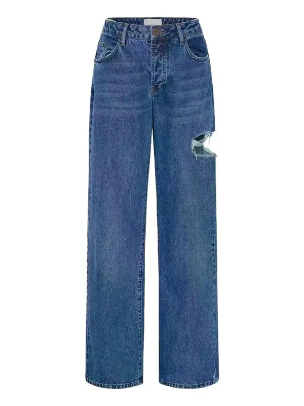 ONETEASPOON Jackson Ripped Wide Leg Jeans - Blue