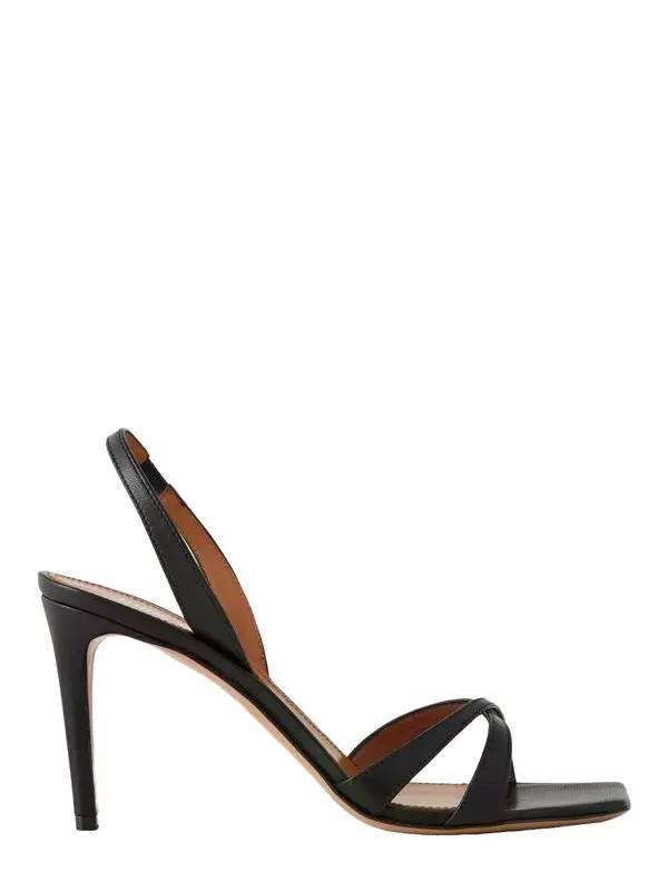Paris Texas 85mm Square-toe Heeled Sandals - Black