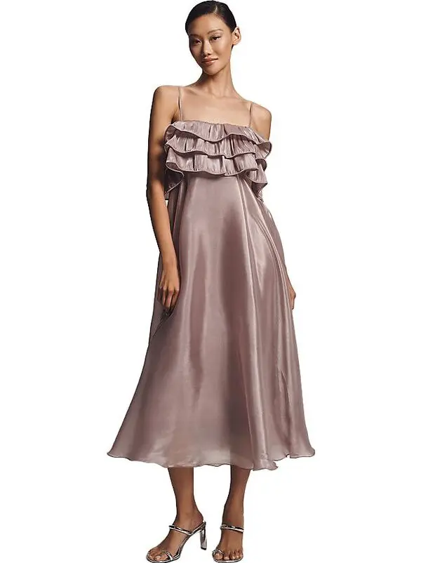 BL-NK Rigel Sleeveless Ruffled Midi Dress - Mauve