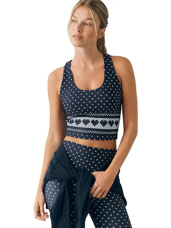 Beach Riot Yara Crop Top - Black Pattern